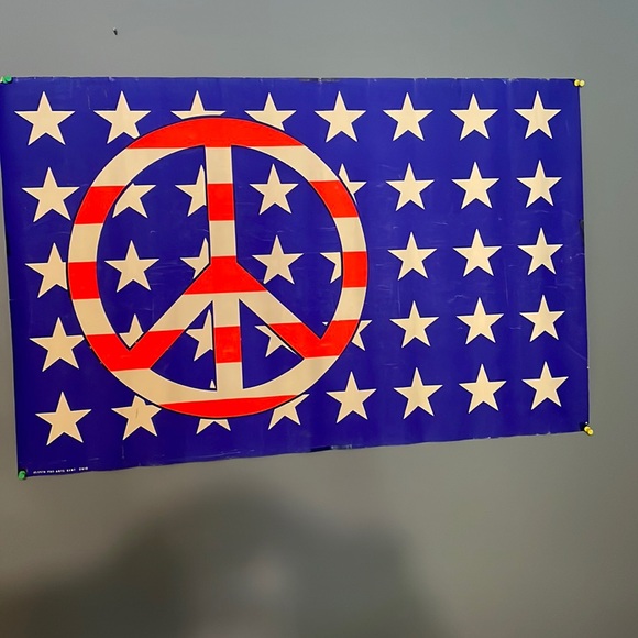 Accents | Vintage 197s Stars And Peace Sign Poster | Poshmark